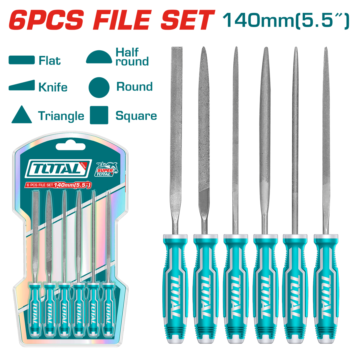 6 Pcs file set 140mm 5.5'' THT91462 – Total Tools Online